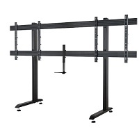 B-Tech BT8528/BS XXL Twin VC Stand for Screens Up to 86", Silver and Black